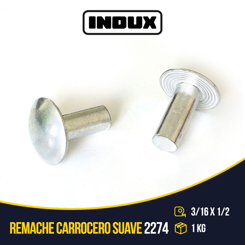 Indux - 1 Kg de Remache Carrocero Suave 3/16 X 1/2 - FNQ2274 - etoledo